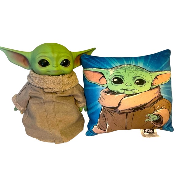 Mattel | Toys | Mattel Star Wars Baby Yoda Stuffed Toy With Pillow ...